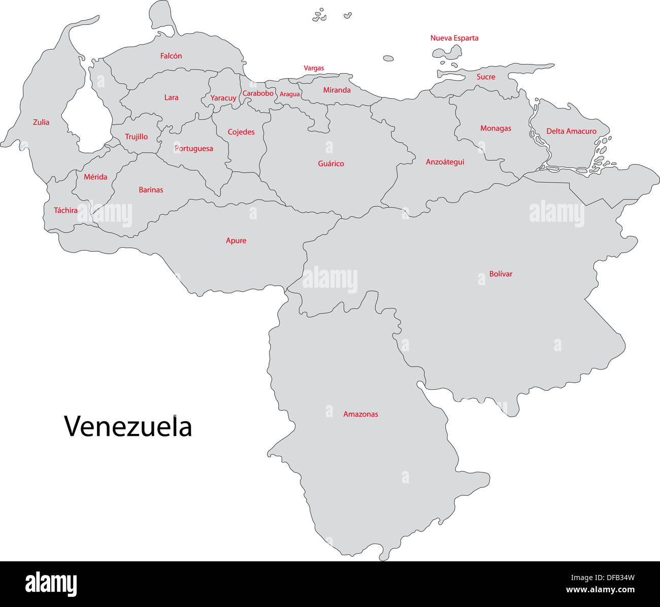 Caracas map Cut Out Stock Images & Pictures - Alamy