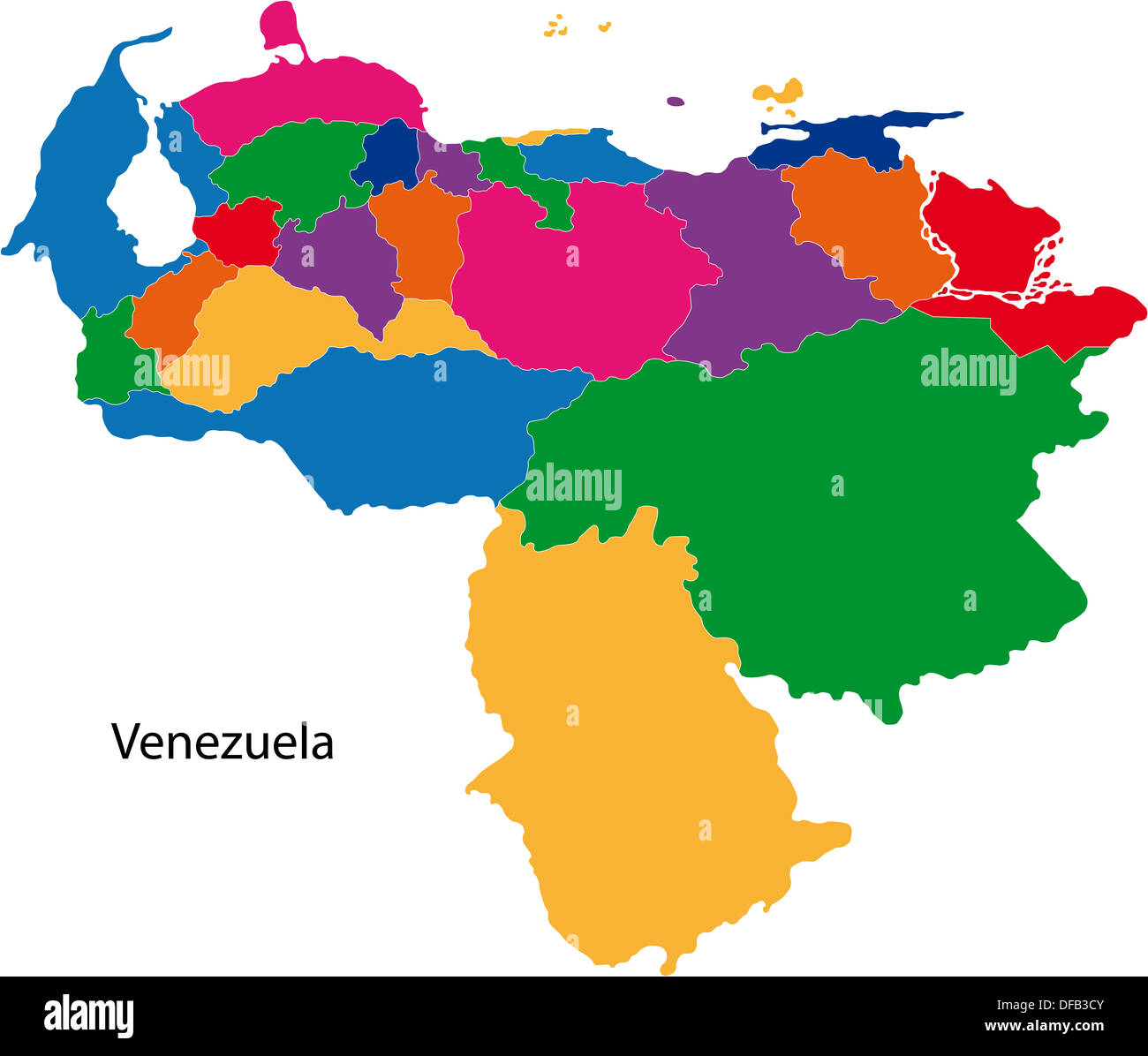 Colorful Venezuela map Stock Photo - Alamy