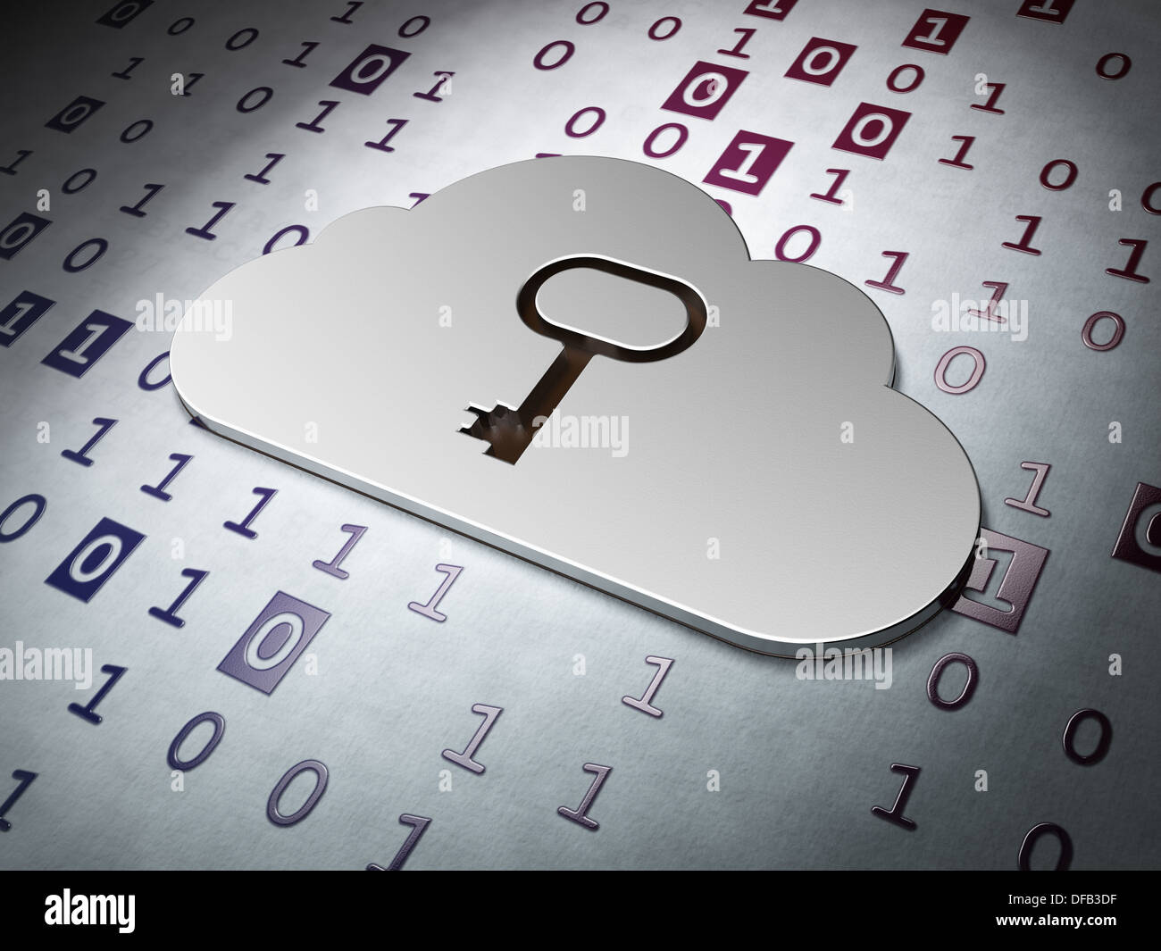computing concept: Cloud Whis Key on Binary Code backgrou Stock Photo ...