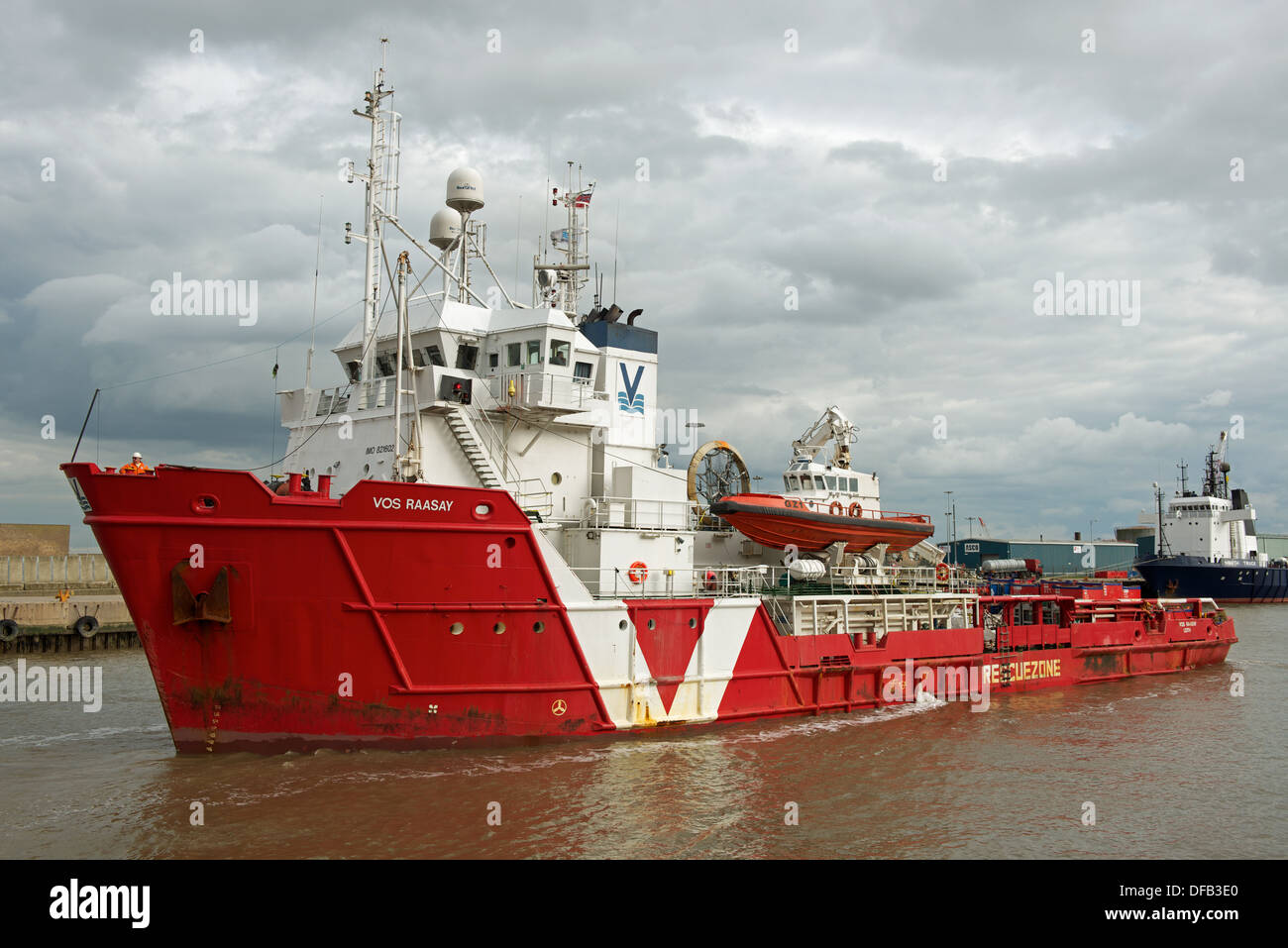North Sea gas field supply ship 'Vos Raasay', river Yare, Great ...