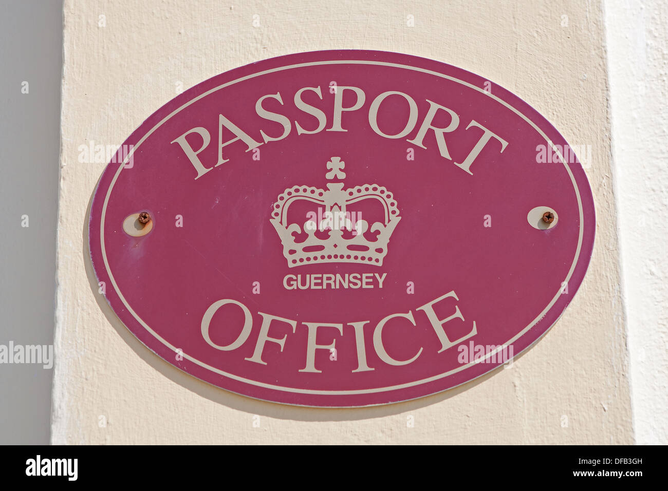 Passport Office Guernsey wall sign in St Peter Port Stock Photo - Alamy