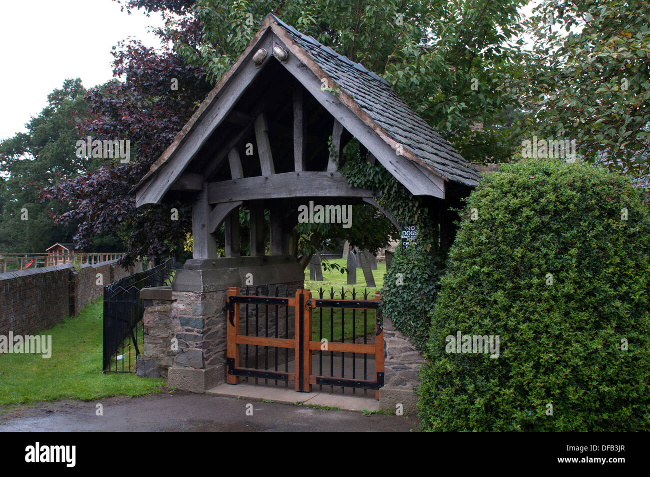 The lych gate, St. Peter`s Church, Higham-on-the-Hill, Leicestershire ...