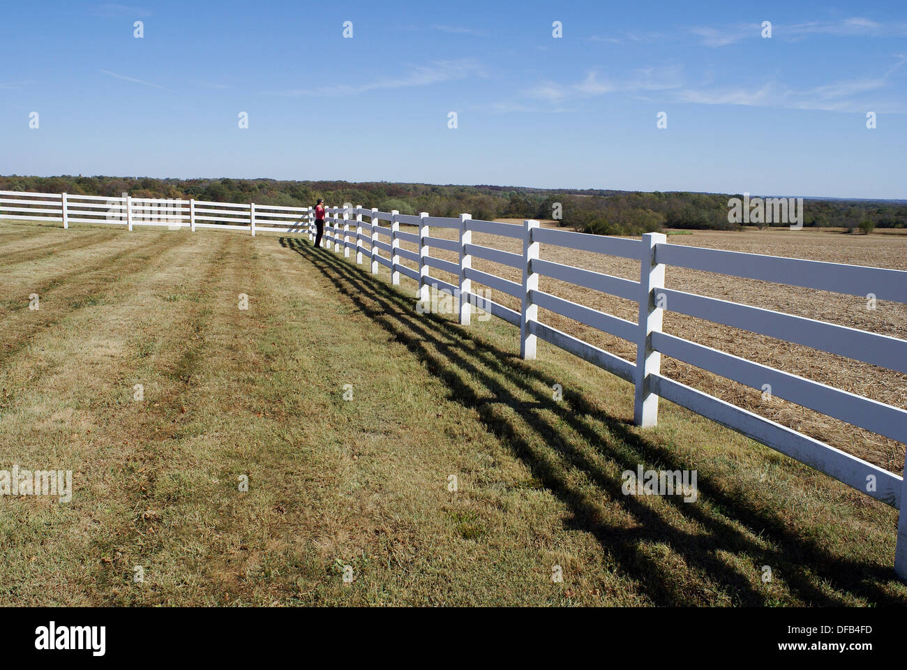White post and rail fence hi-res stock photography and images - Alamy