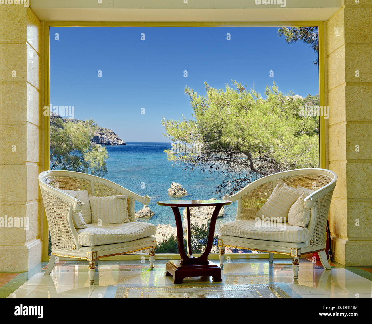 Luxury villa. The view from the window Stock Photo - Alamy