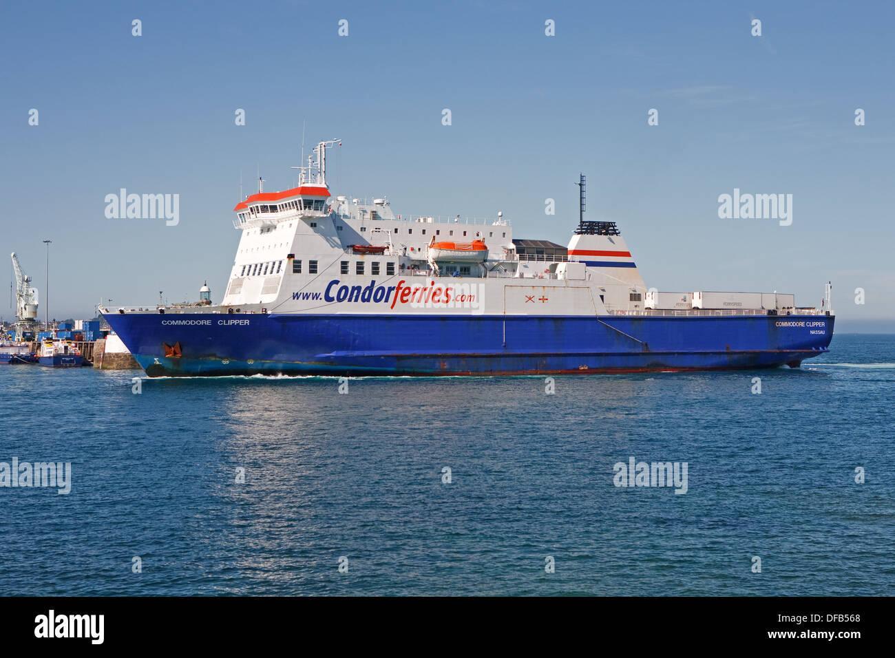 A Condor Ferry arriving into St Peter Port in Guernsey Stock Photo - Alamy