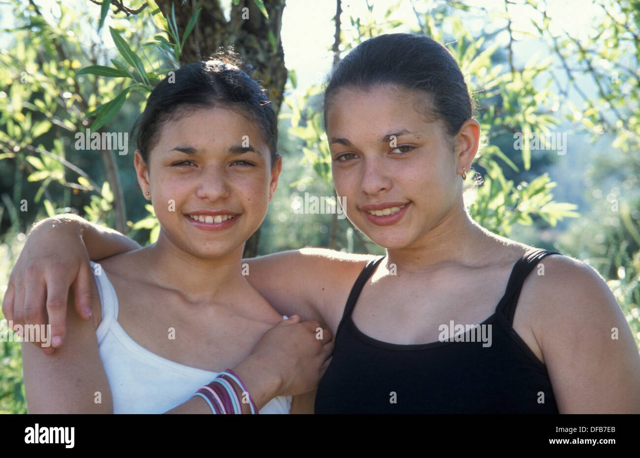 two bi-racial sisters Stock Photo - Alamy