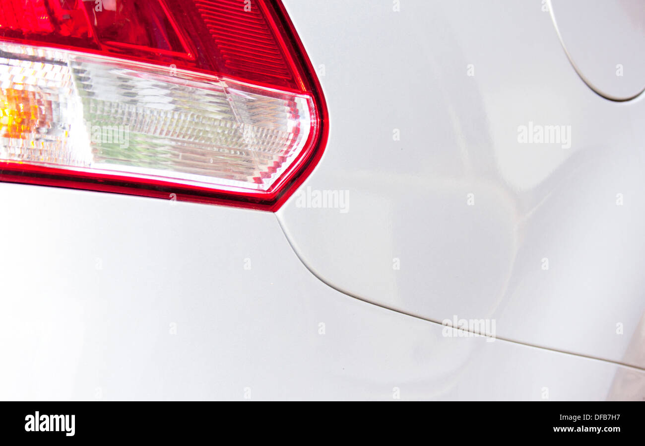 Abstract closeup of vehicle rear tail lamp and side panel Stock Photo ...