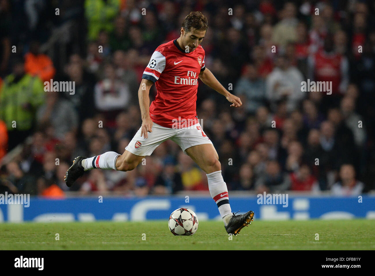 London, UK. 01st Oct, 2013. Arsenal's midfielder Mathieu Flamini from ...