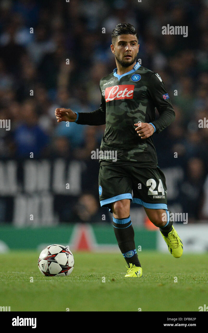 London, UK. 01st Oct, 2013. Napoli's forward Lorenzo Insigne from Italy ...