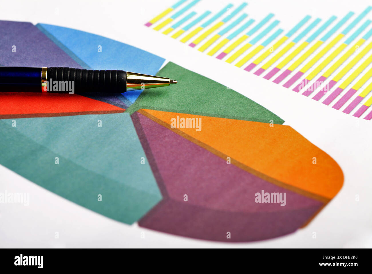 Detail on some graphic charts printed on paper Stock Photo - Alamy