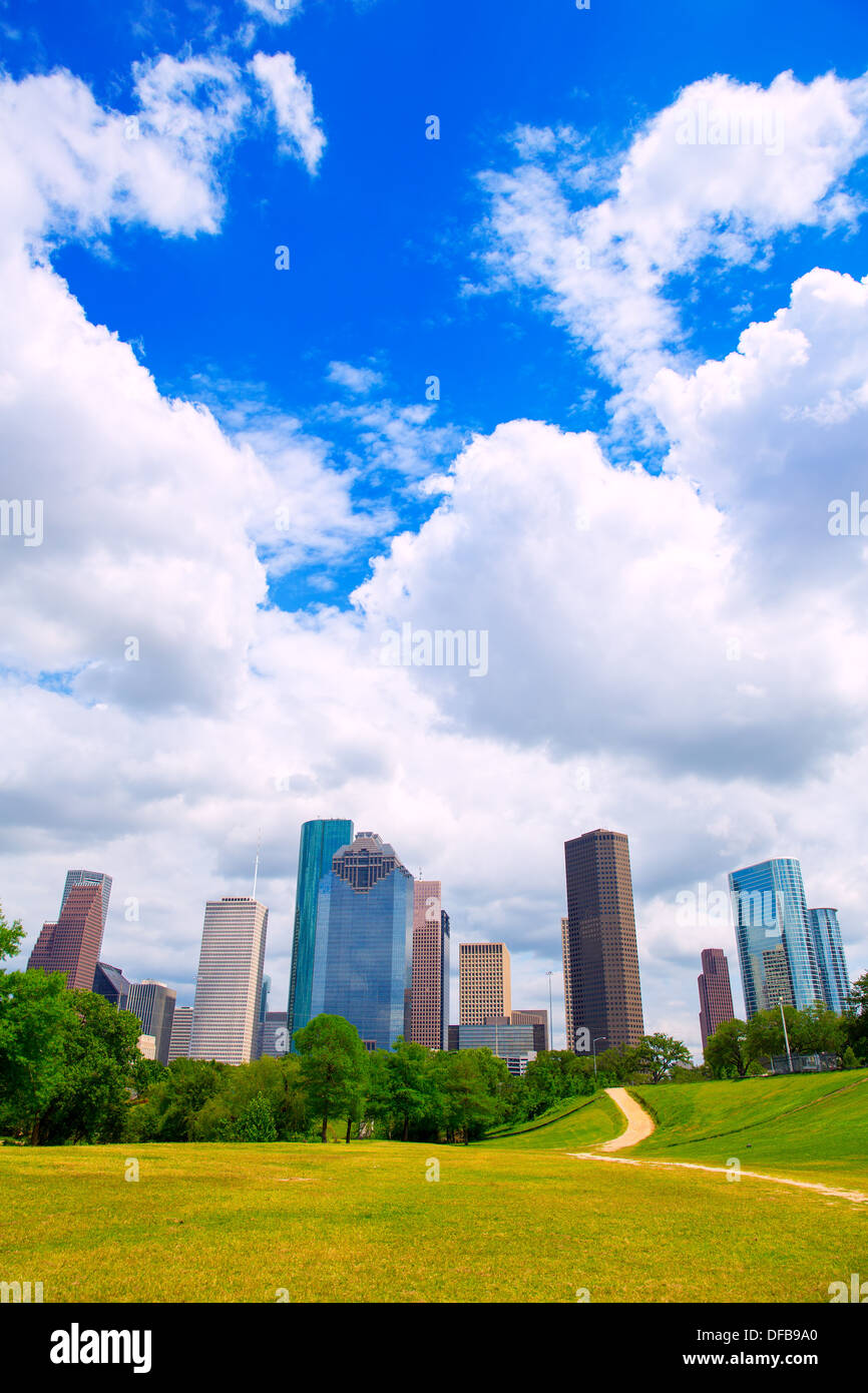 Houston Texas Skyline with modern skyscapers and blue sky view from ...