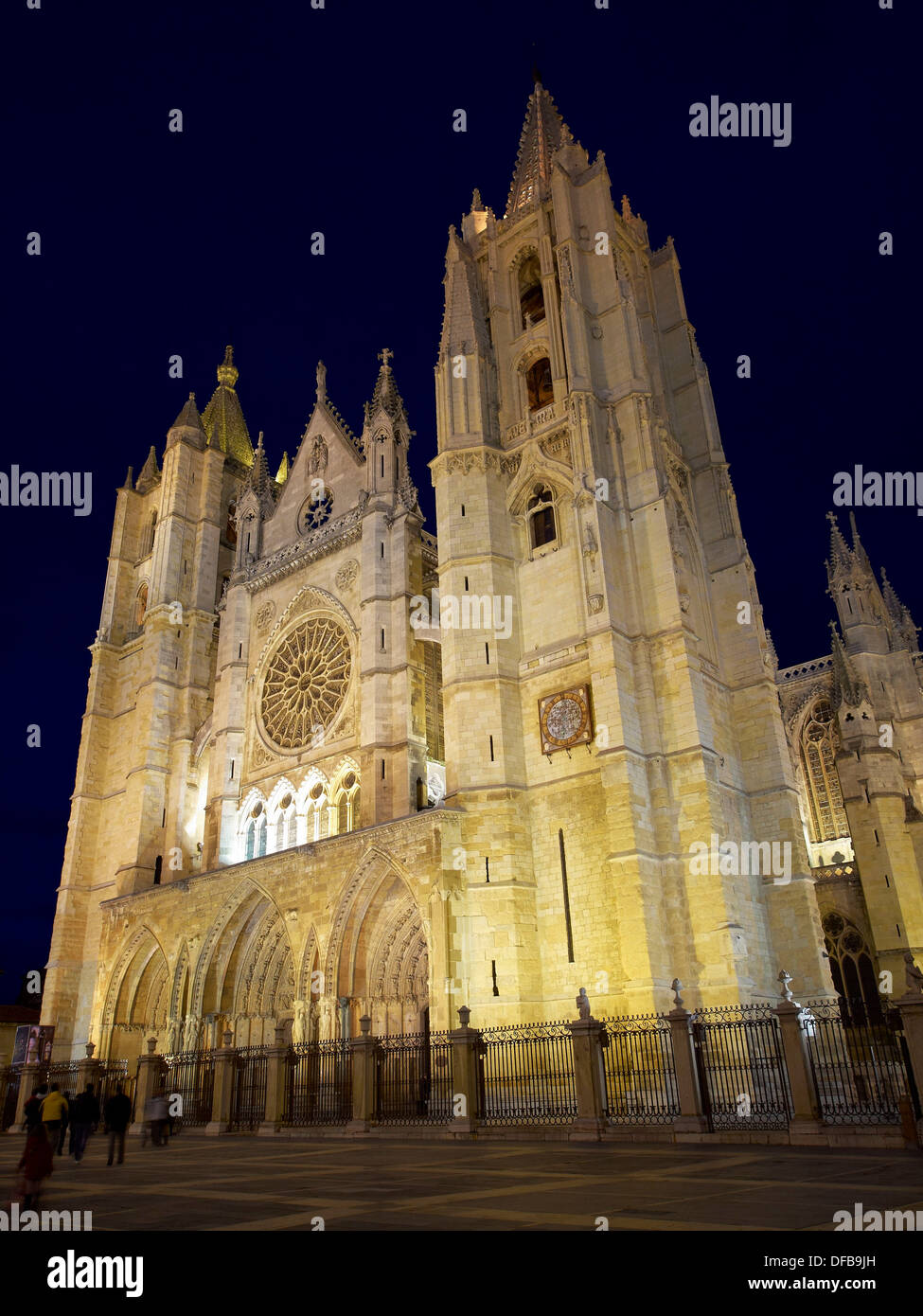 Rayonnant gothic Cathedral, with its stained glass windows Stock Photo ...