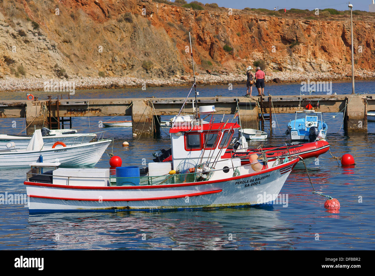 Colorful fishing boat Sagres Algarve Portugal Stock Photo - Alamy