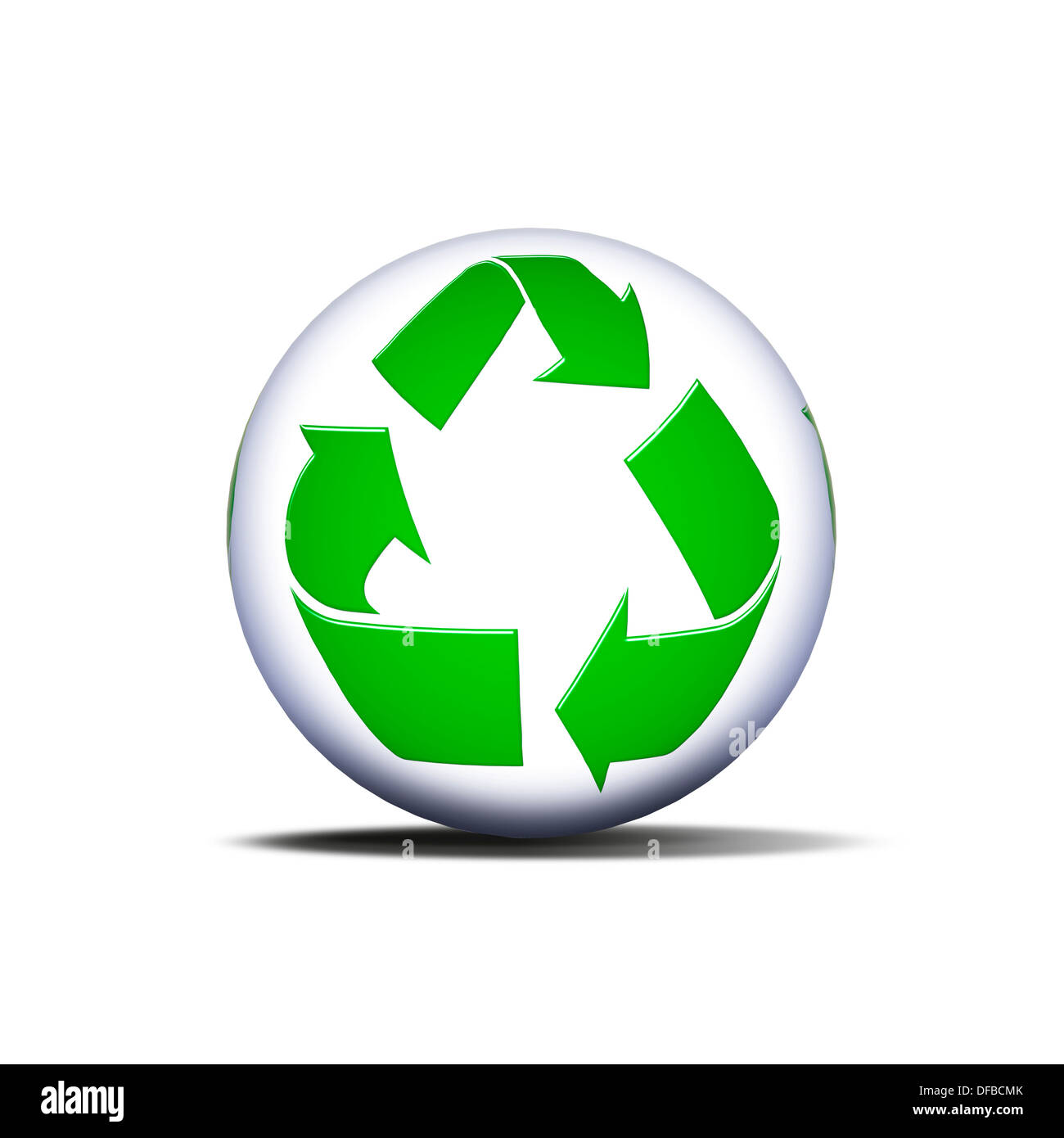 Recycling symbol in a sphere Stock Photo - Alamy