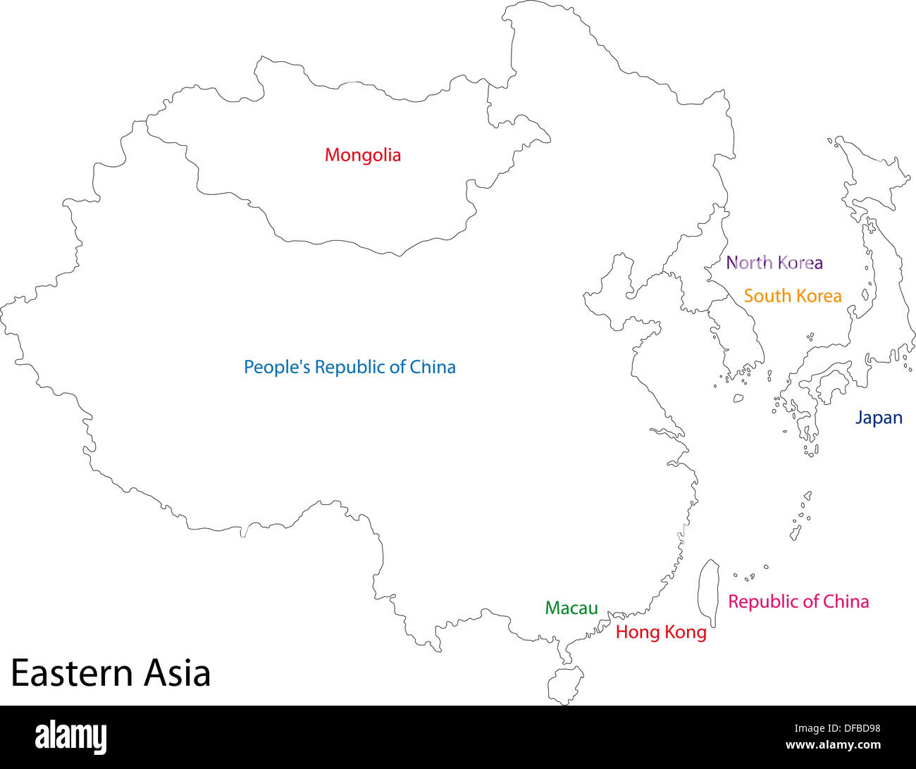Eastern china map hi-res stock photography and images - Alamy