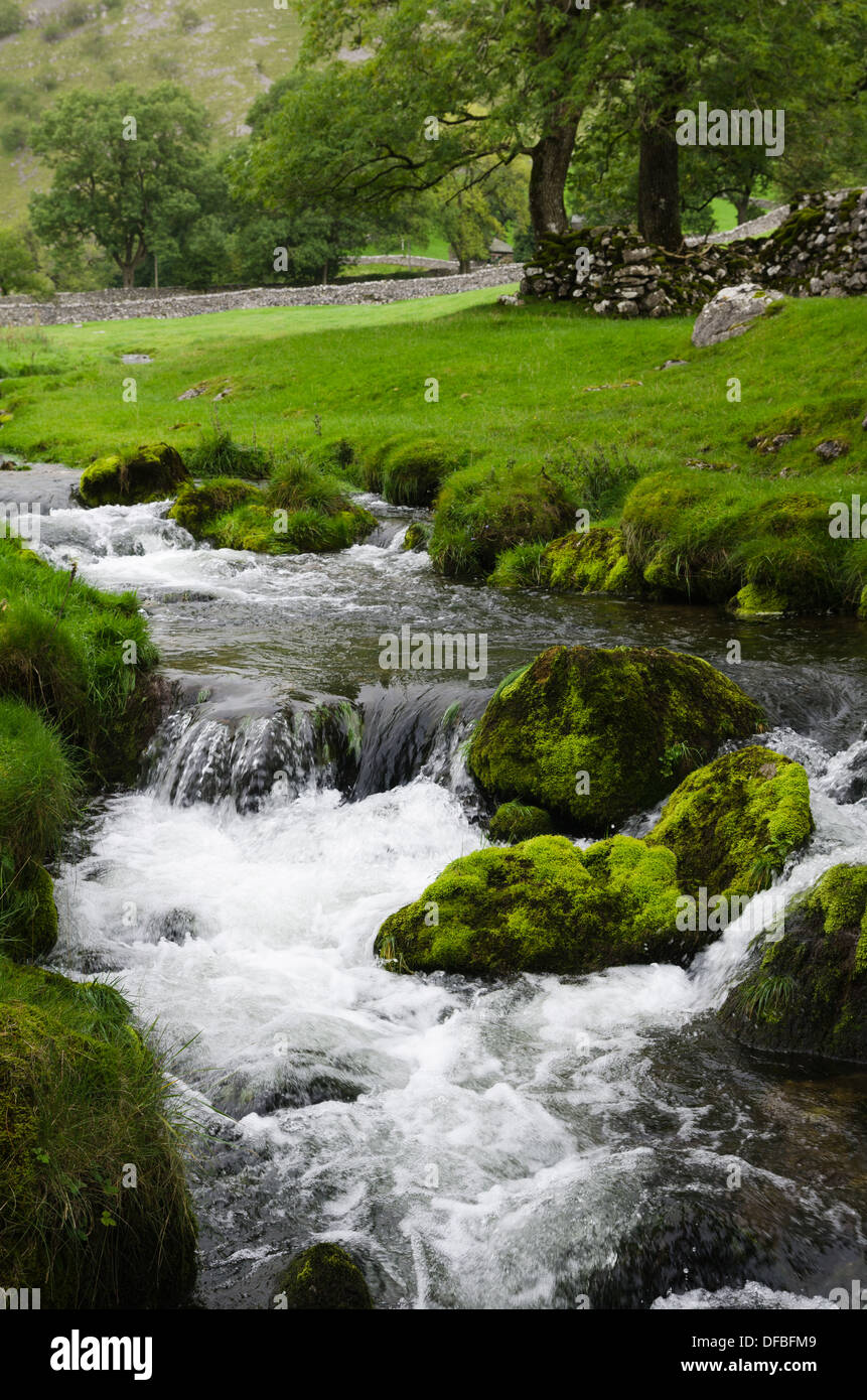 Gentle country waterfall Stock Photo - Alamy