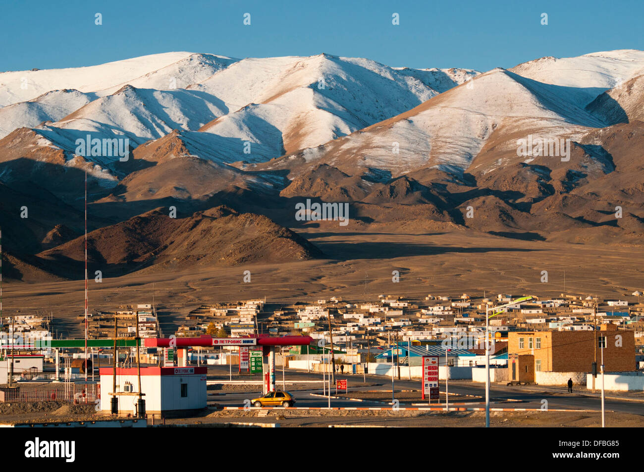 the onset of winter comes to Bayan-Ölgii in Western Mongolia Stock ...