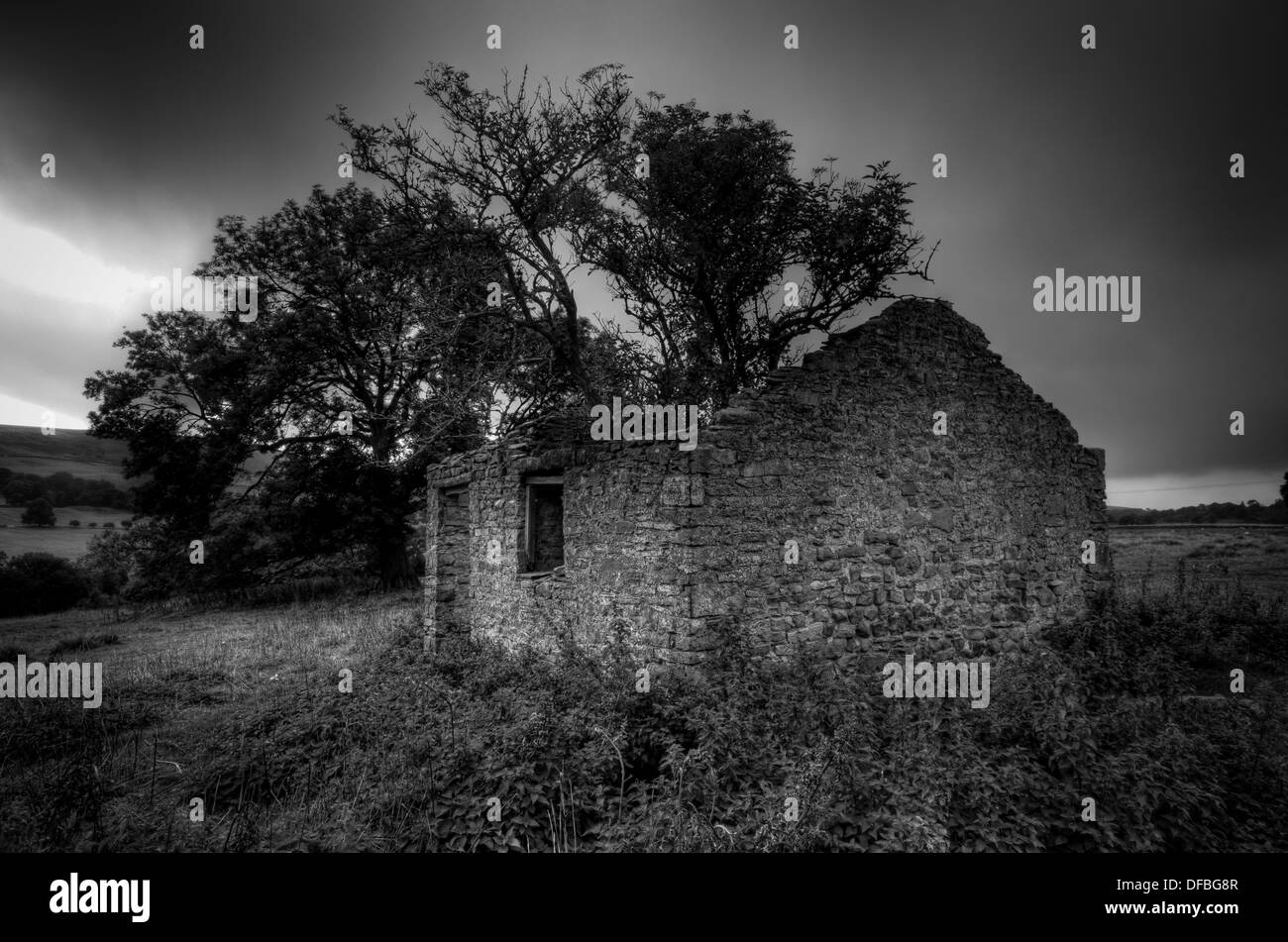 Yorkshire stone barn ruins hi-res stock photography and images - Alamy