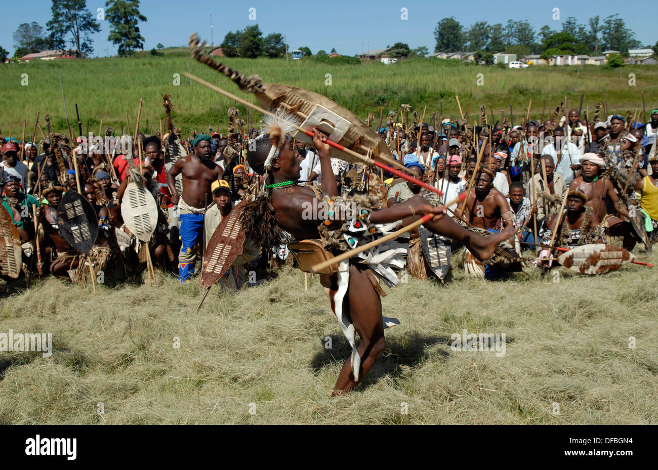 A warrior performs at a cleansing ceremony in Umbumbulu, 11 March 2007 ...