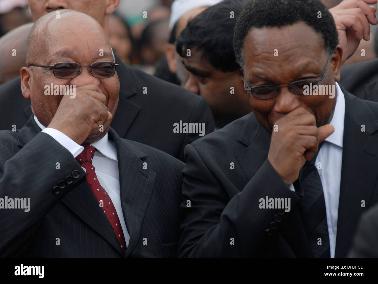 ANC President Jacon Zuma shares a laugh with South African President ...