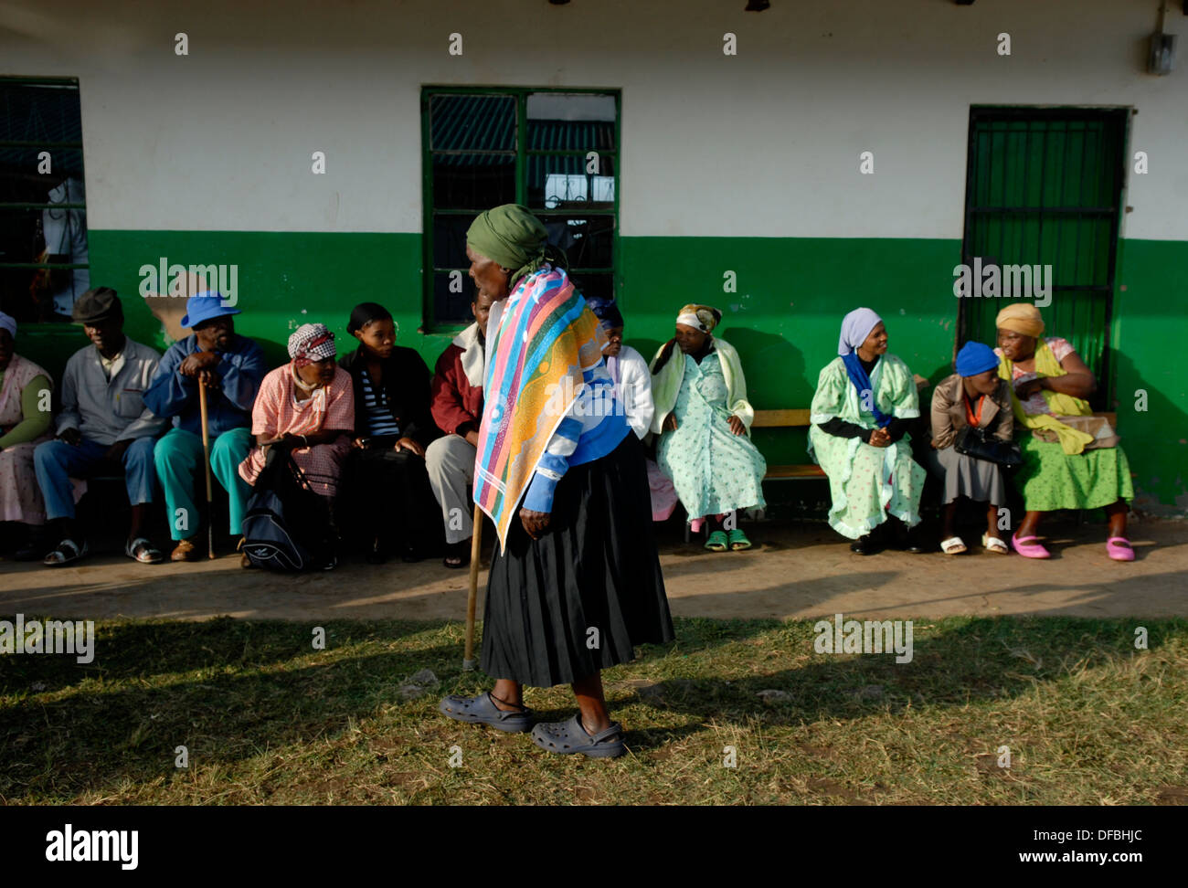 South African voters stand in a queue a voting station in Nkandla area ...