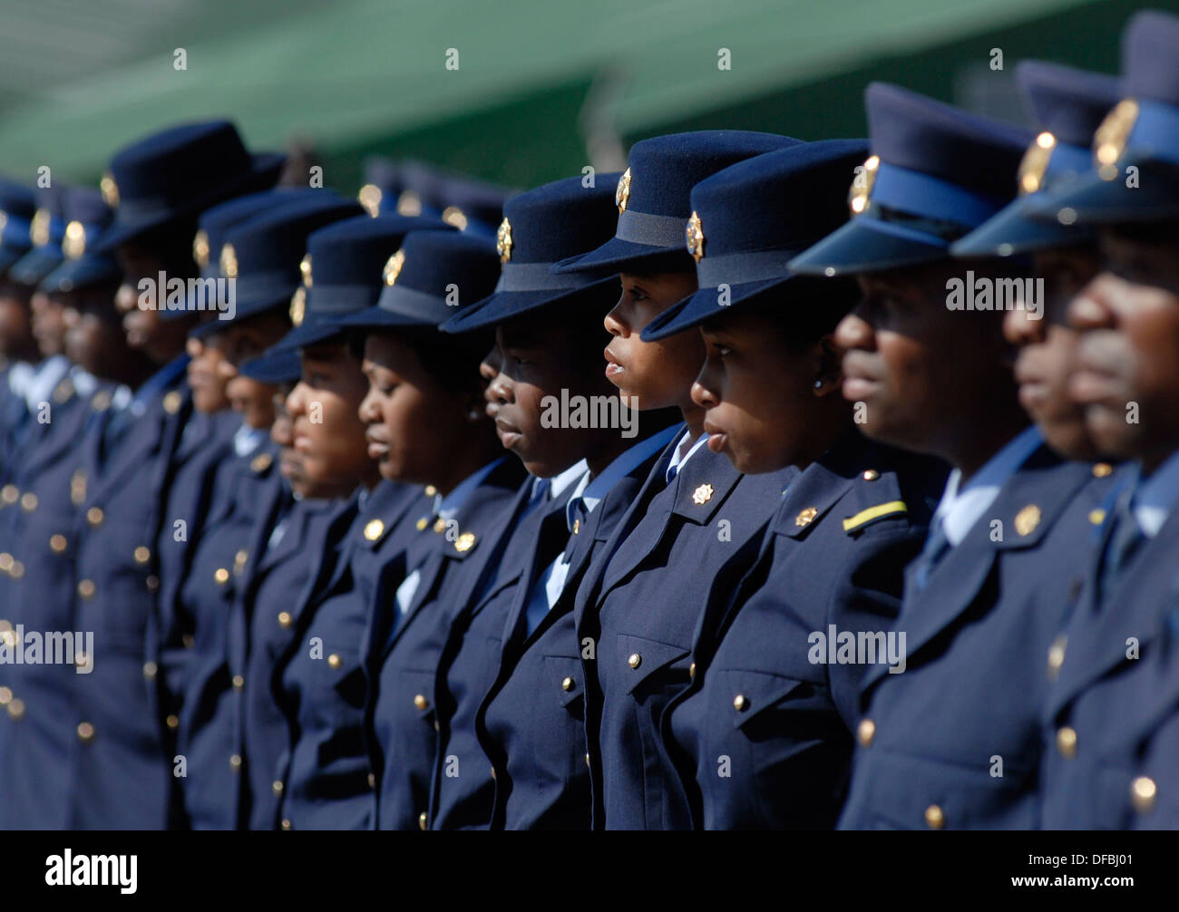 Police women stand at attention during the opening of the Police ...