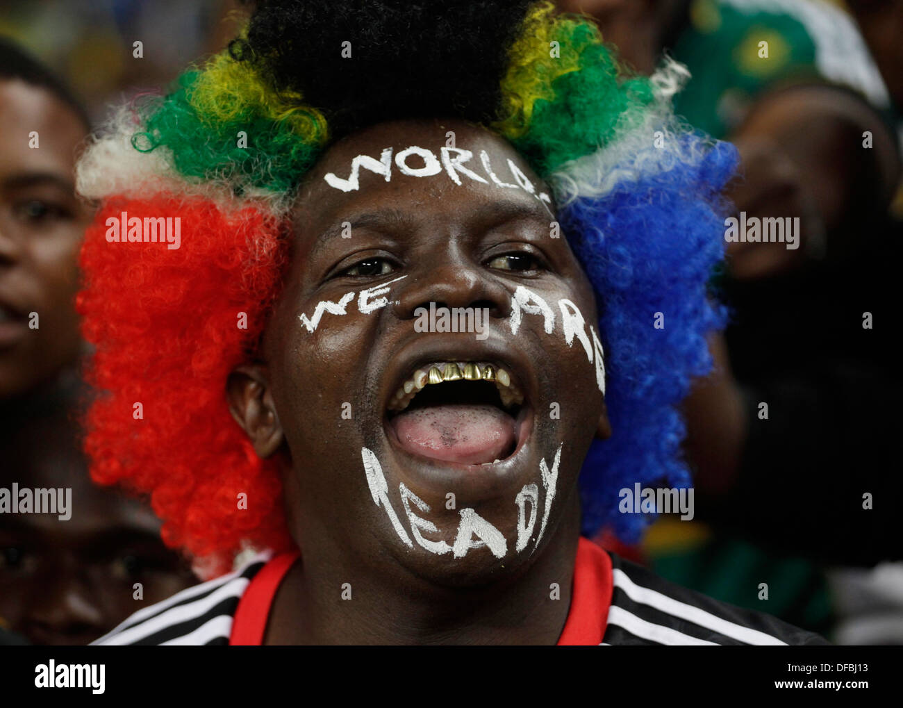 South African soccer supporters during international friendly against ...