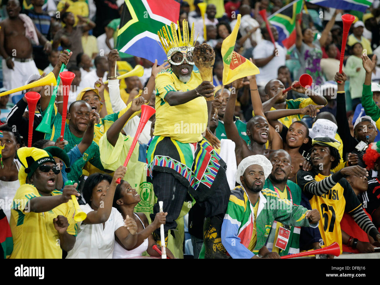 South African soccer supporters during international friendly against ...