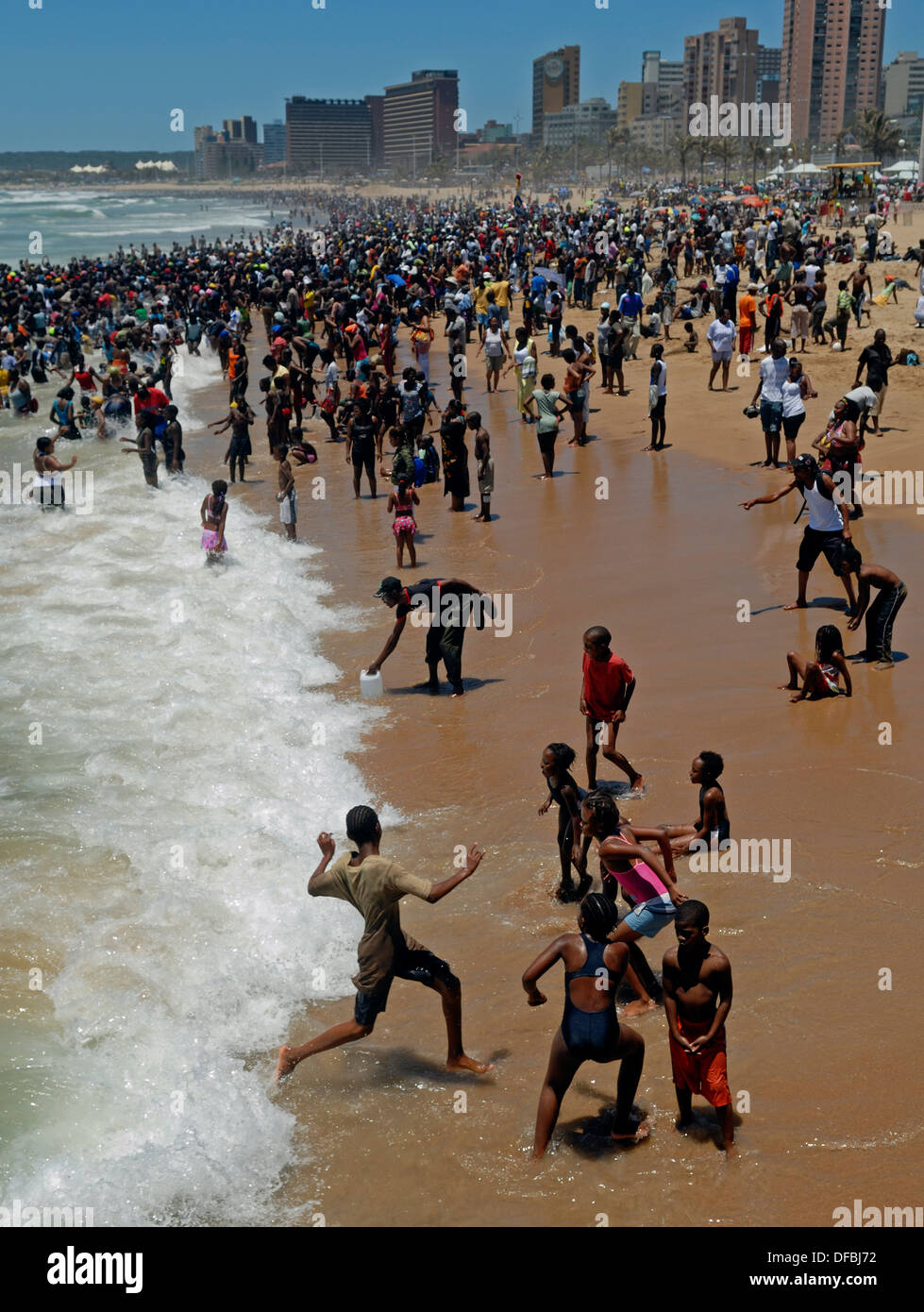 People In Their Droves Celebrate New Years Day On The Beach Front In