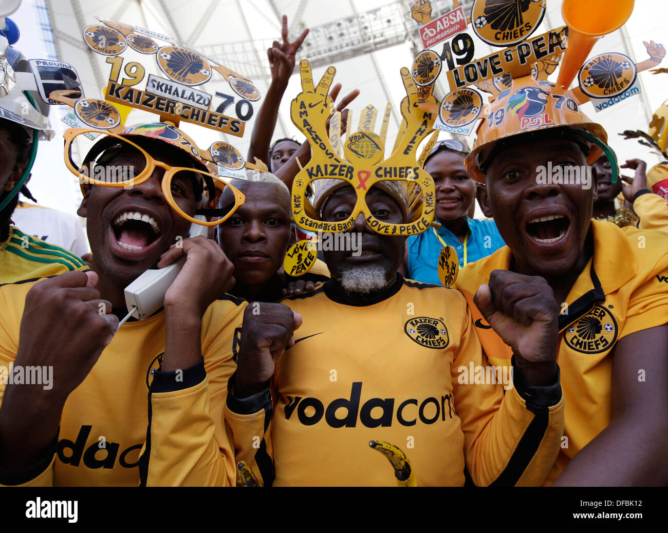 Kaizer Chiefs soccer fans watch as their side take on Orlando Pirates ...