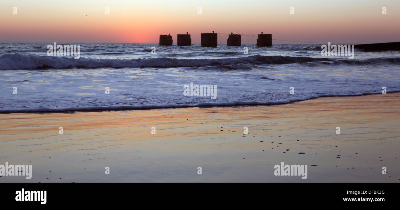 A general view of King's Beach in Port Elizabeth at sunset, July 2 ...