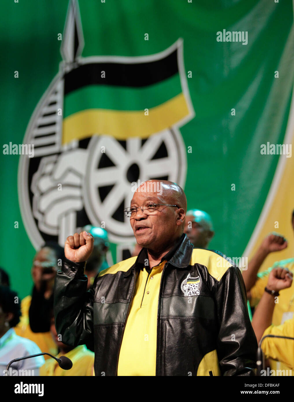 President Jacob Zuma sings ANC anthem opening African National Congress ...