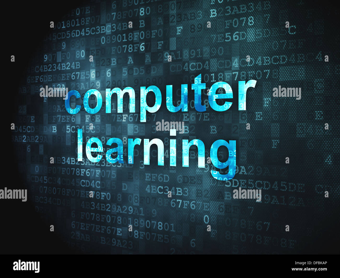 Education concept: Computer Learning on digital background Stock Photo ...