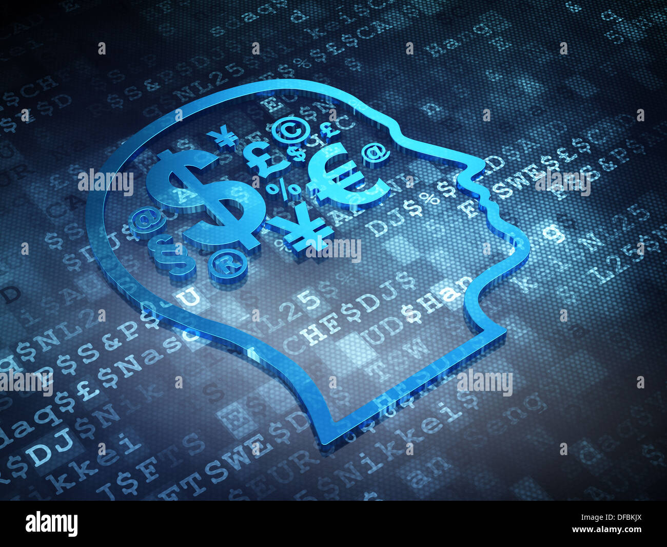 Marketing concept: Blue Finance Symbol on digital background Stock ...