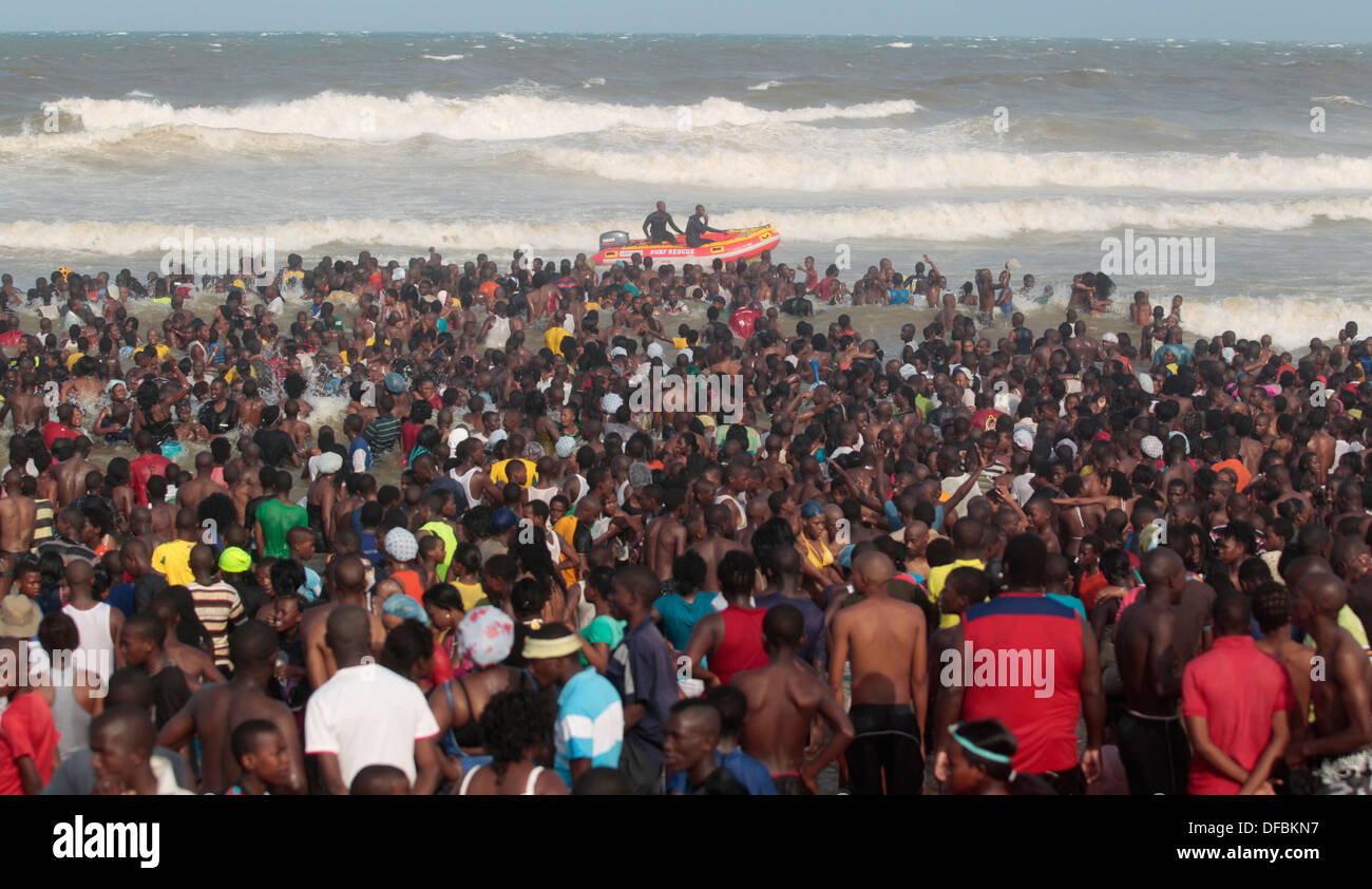 Thousands Of People Celebrate New Years Day On The Durban Beach Front