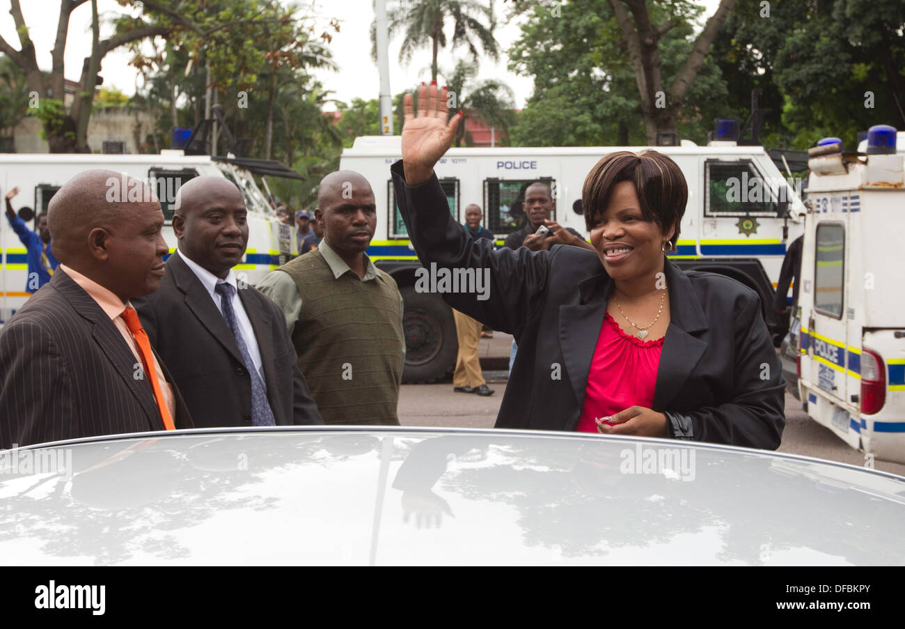 IFP national chairwoman Zanele Magwaza-Msibi arrives Durban City Hall ...