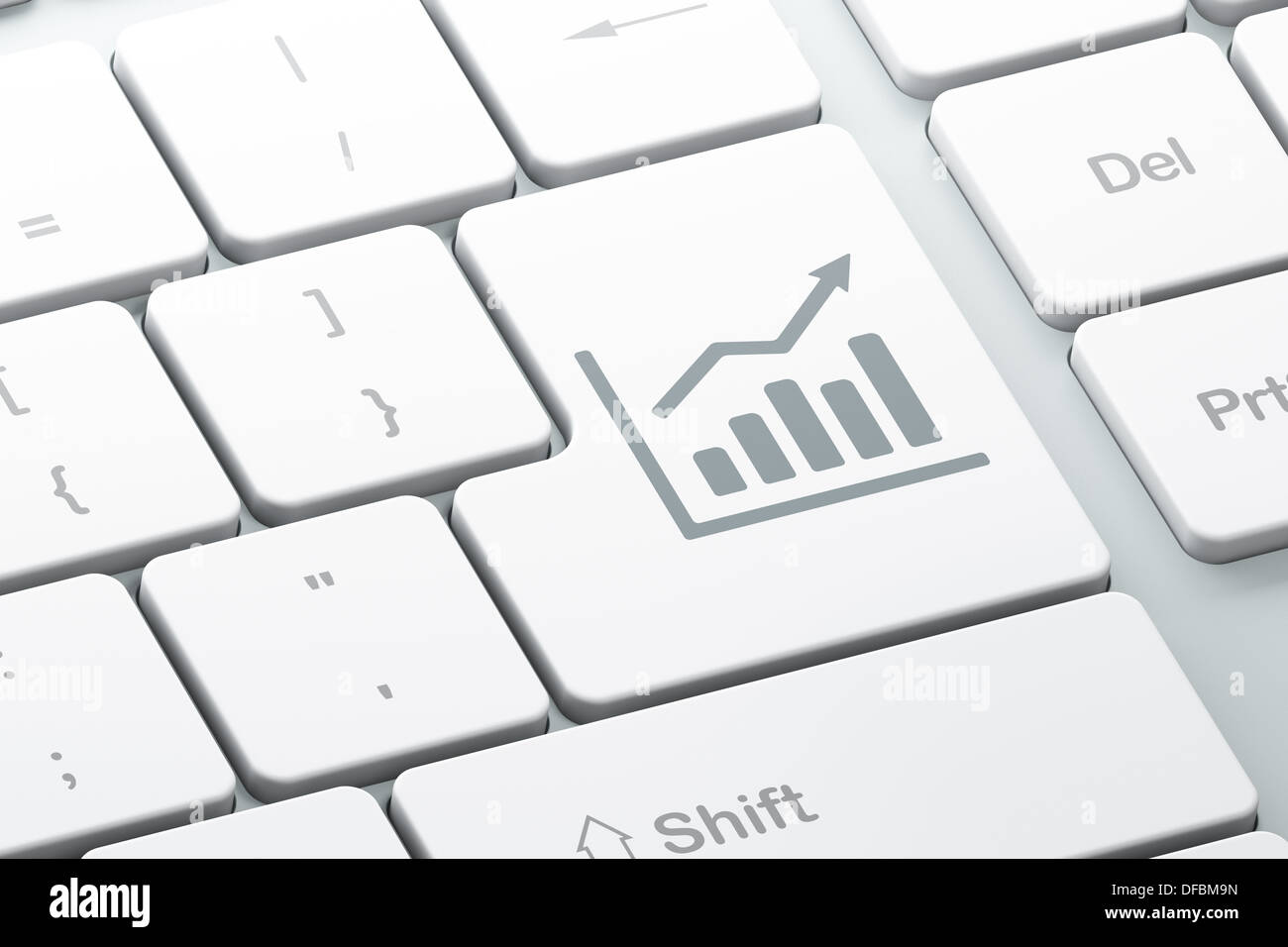 Marketing concept: Growth Graph on computer keyboard background Stock ...