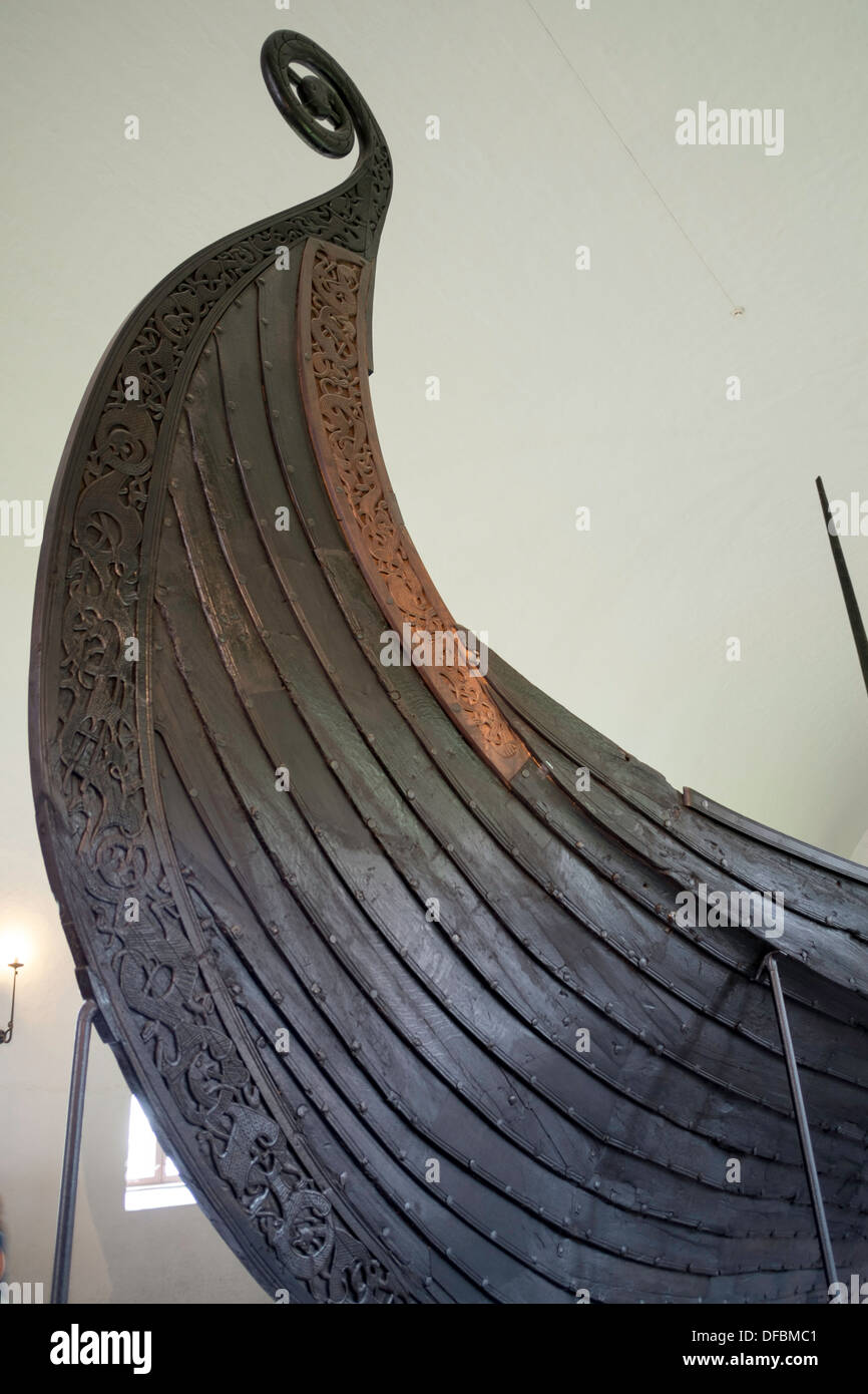 Detail of the Oseberg ship, Viking Museum, Oslo, Norway Stock Photo - Alamy