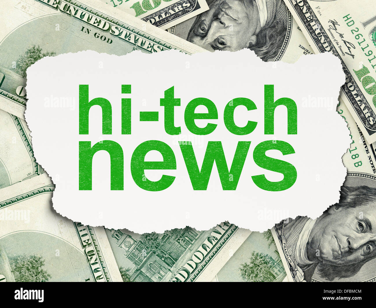 News concept: Hi-tech News on Money background Stock Photo - Alamy