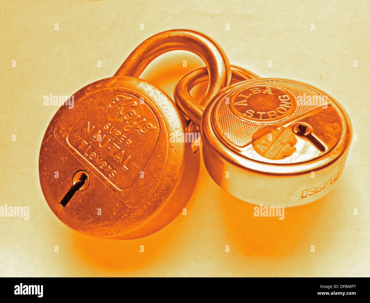Two Iron Locks High Resolution Stock Photography and Images - Alamy
