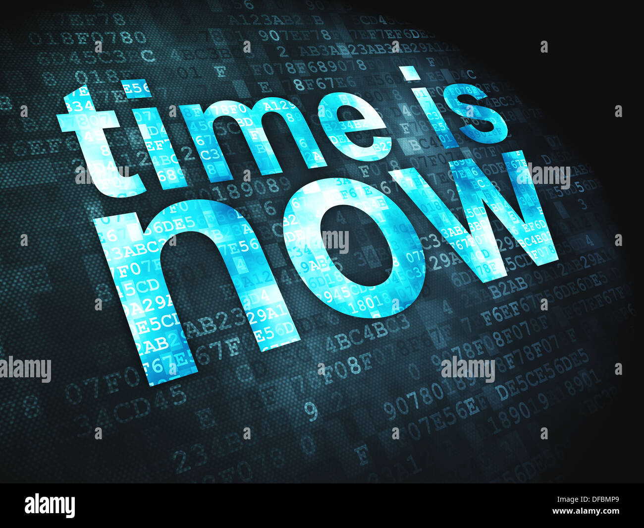 Time concept: Time is Now on digital background Stock Photo - Alamy