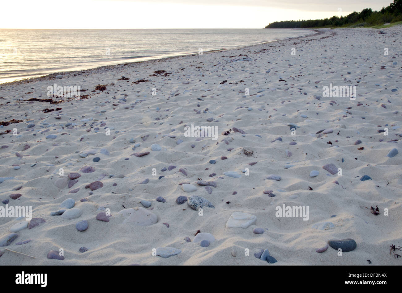 Low angle image of beach with sand and pebbles Stock Photo - Alamy