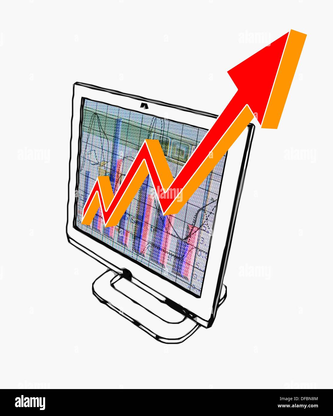 Bar graph with line graph showing business progress Stock Photo - Alamy