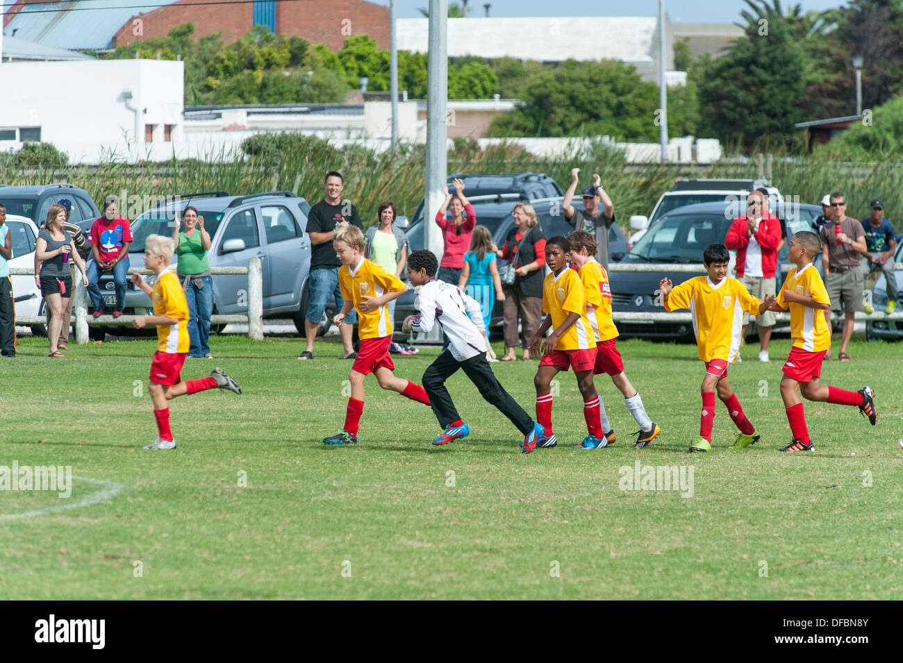 Football players celebrate goal hi-res stock photography and images - Alamy