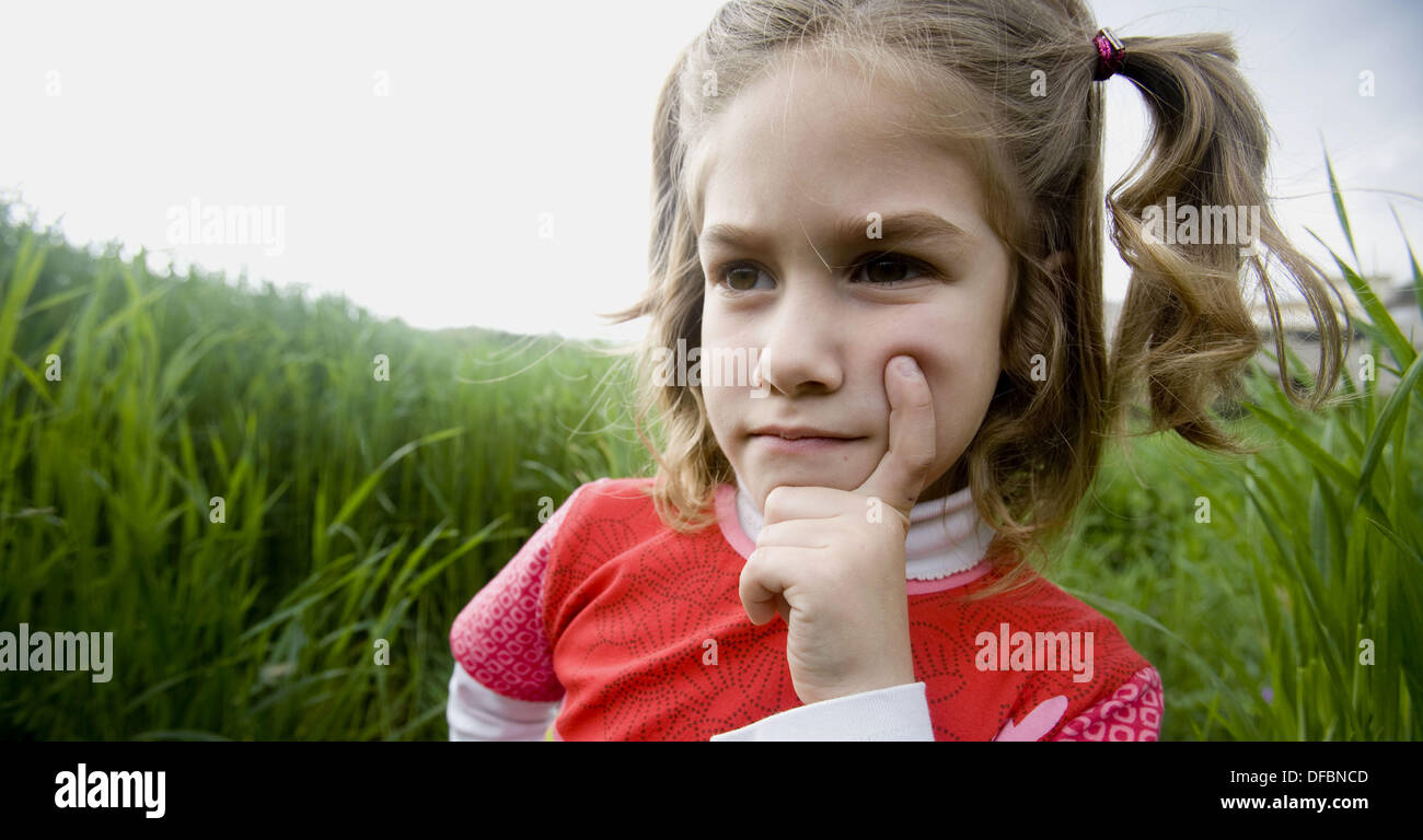 girl thinking, portrait Stock Photo - Alamy