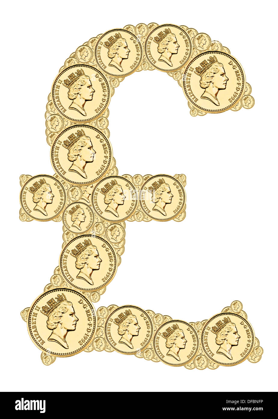 British Pound sign made from pound coins Stock Photo - Alamy