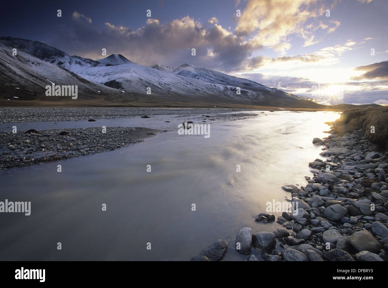 Arctic National Wildlife Refuge, landscape view of river and landscape ...