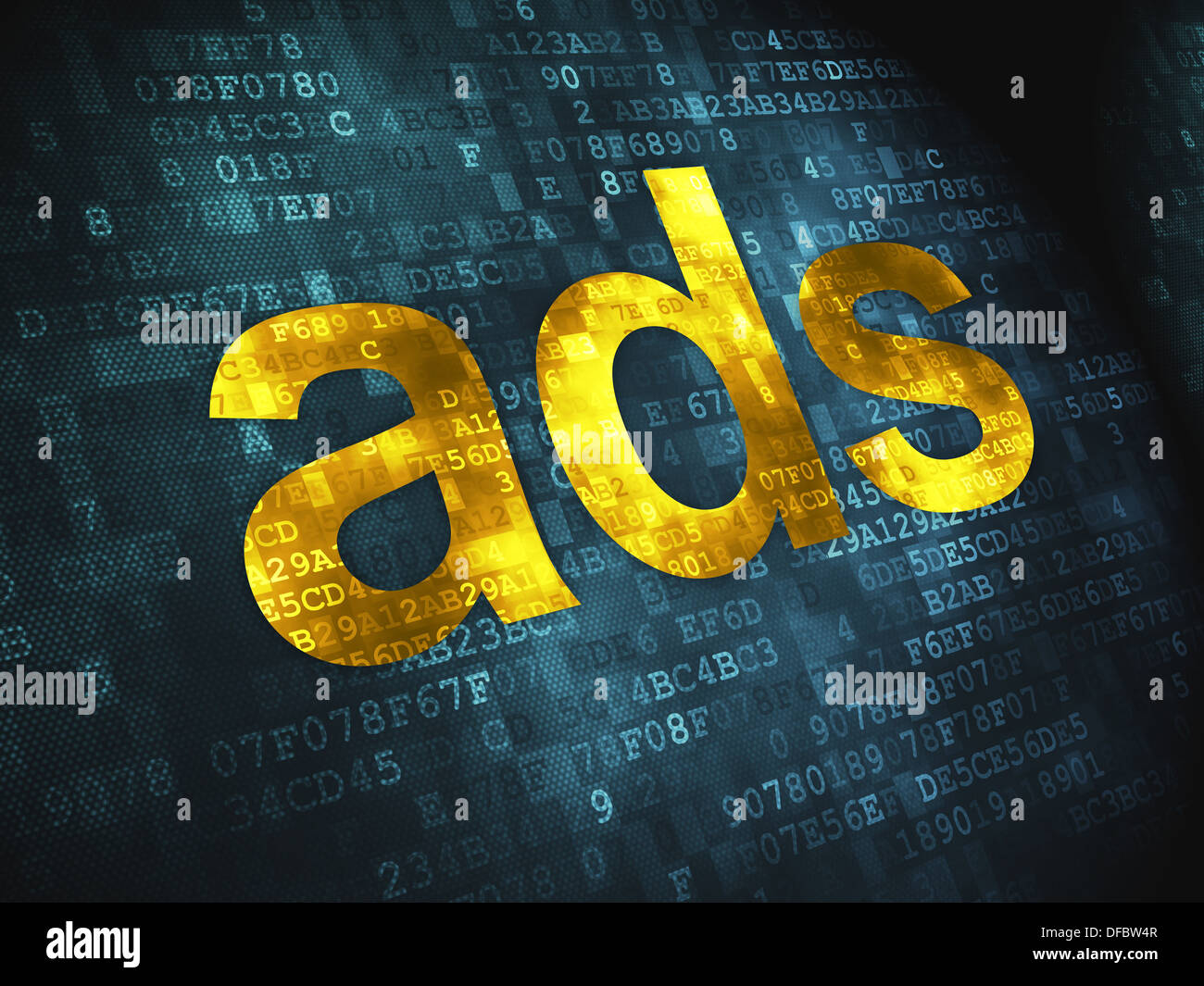 Advertising concept: Ads on digital background Stock Photo - Alamy