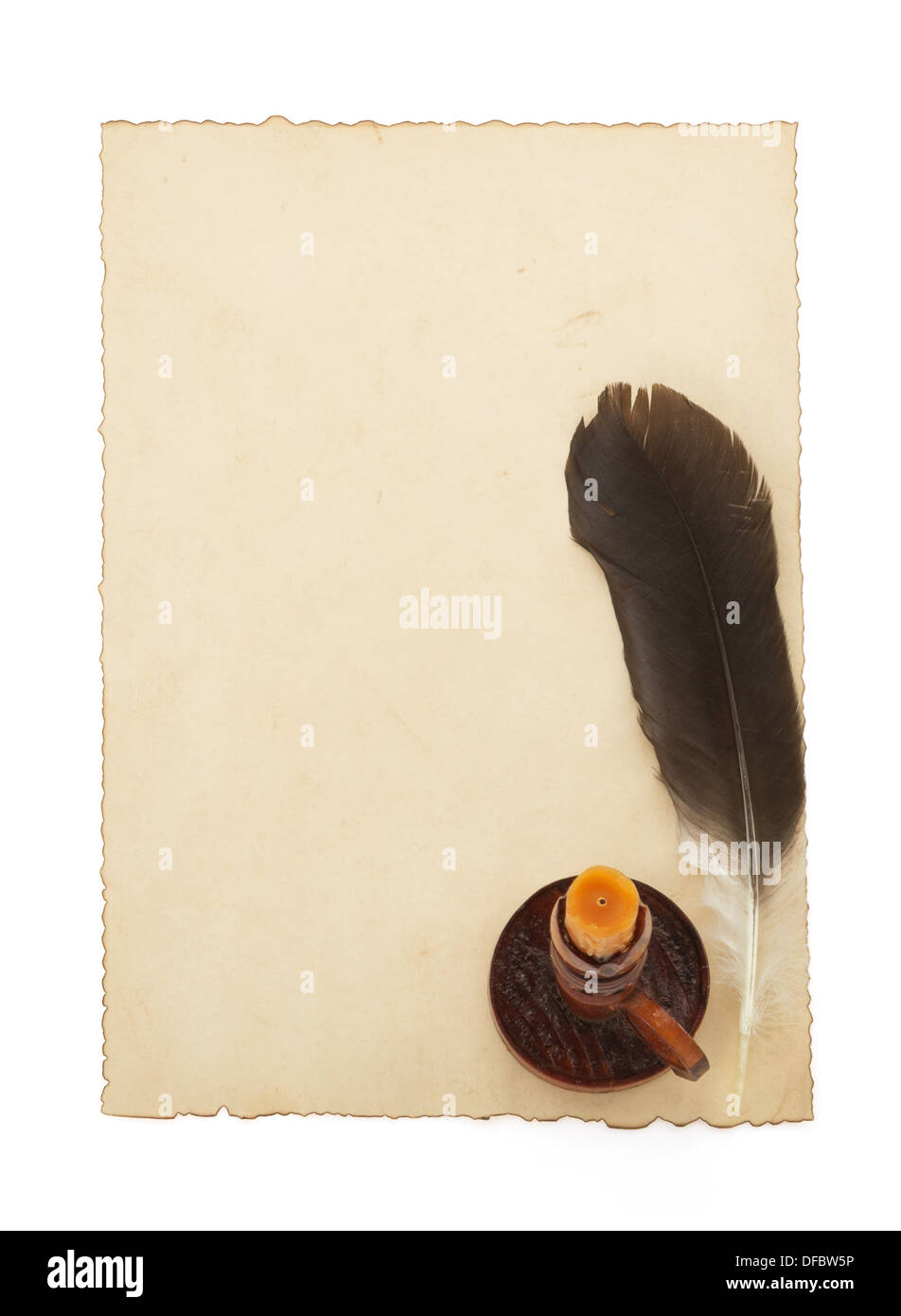 aged paper isolated on white background Stock Photo - Alamy