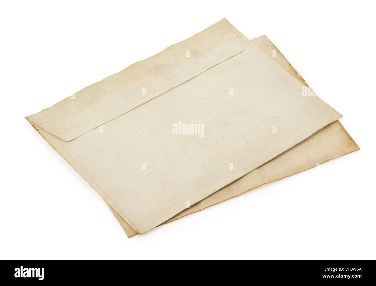 old retro envelope isolated on white background Stock Photo - Alamy